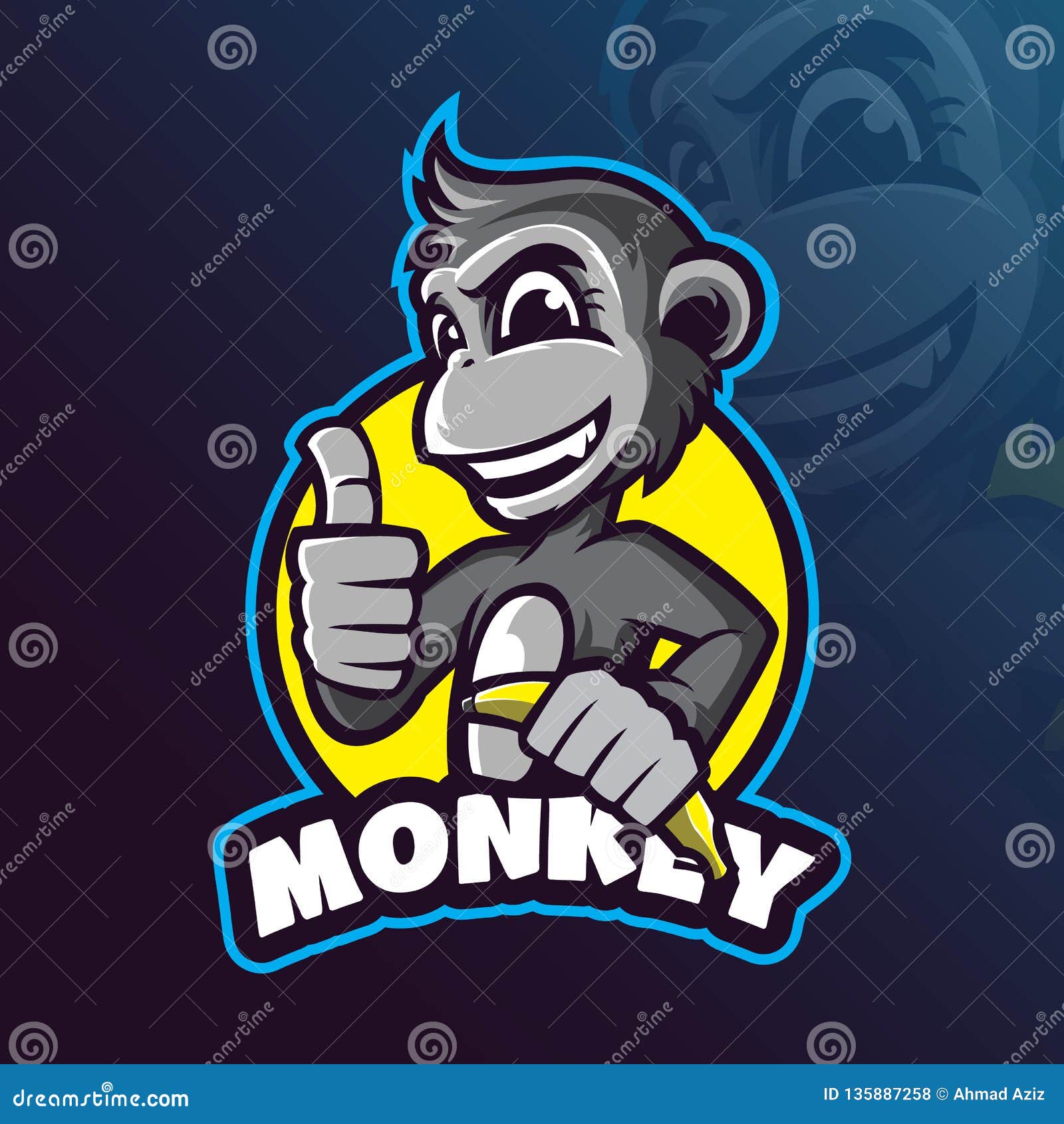 Monkey Mascot Logo Design Vector with Modern Illustration Concept Style ...