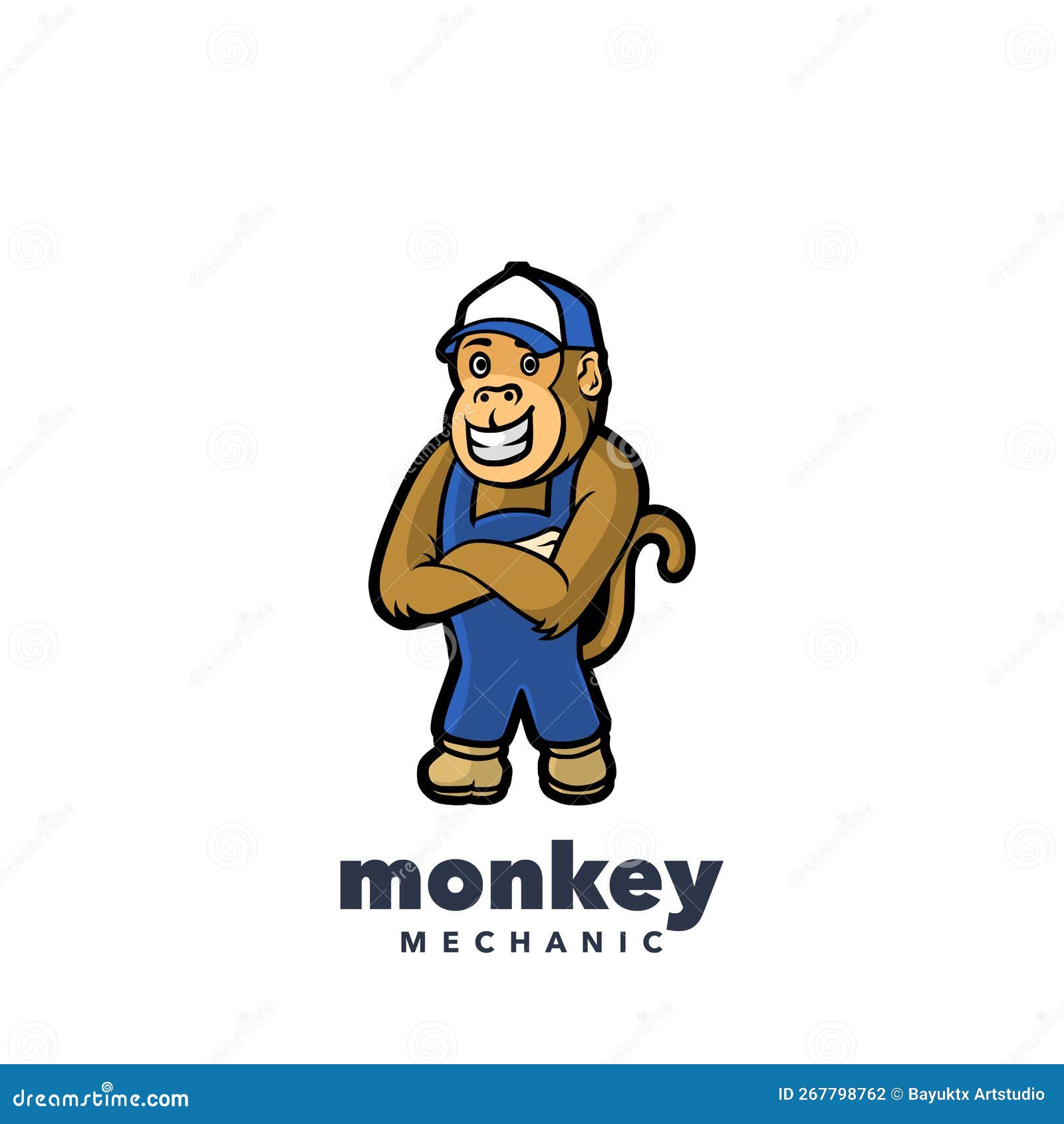 Mechanic Mascot Cartoon Character Design Vector Illustration ...