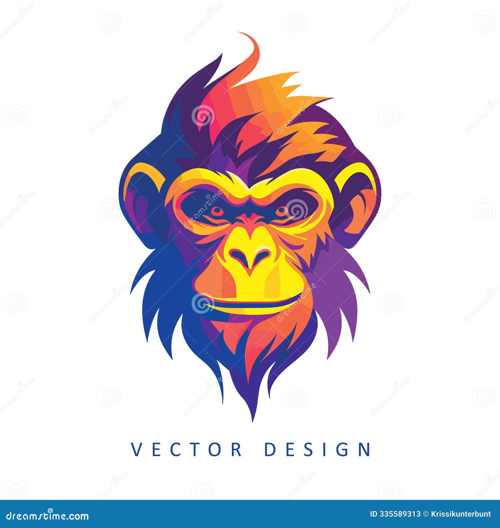 Monkey Minimalist Elegant Vector Design AI Generated Stock Illustration ...