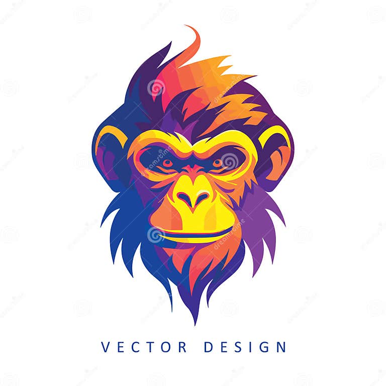 Monkey Minimalist Elegant Vector Design AI Generated Stock Illustration ...