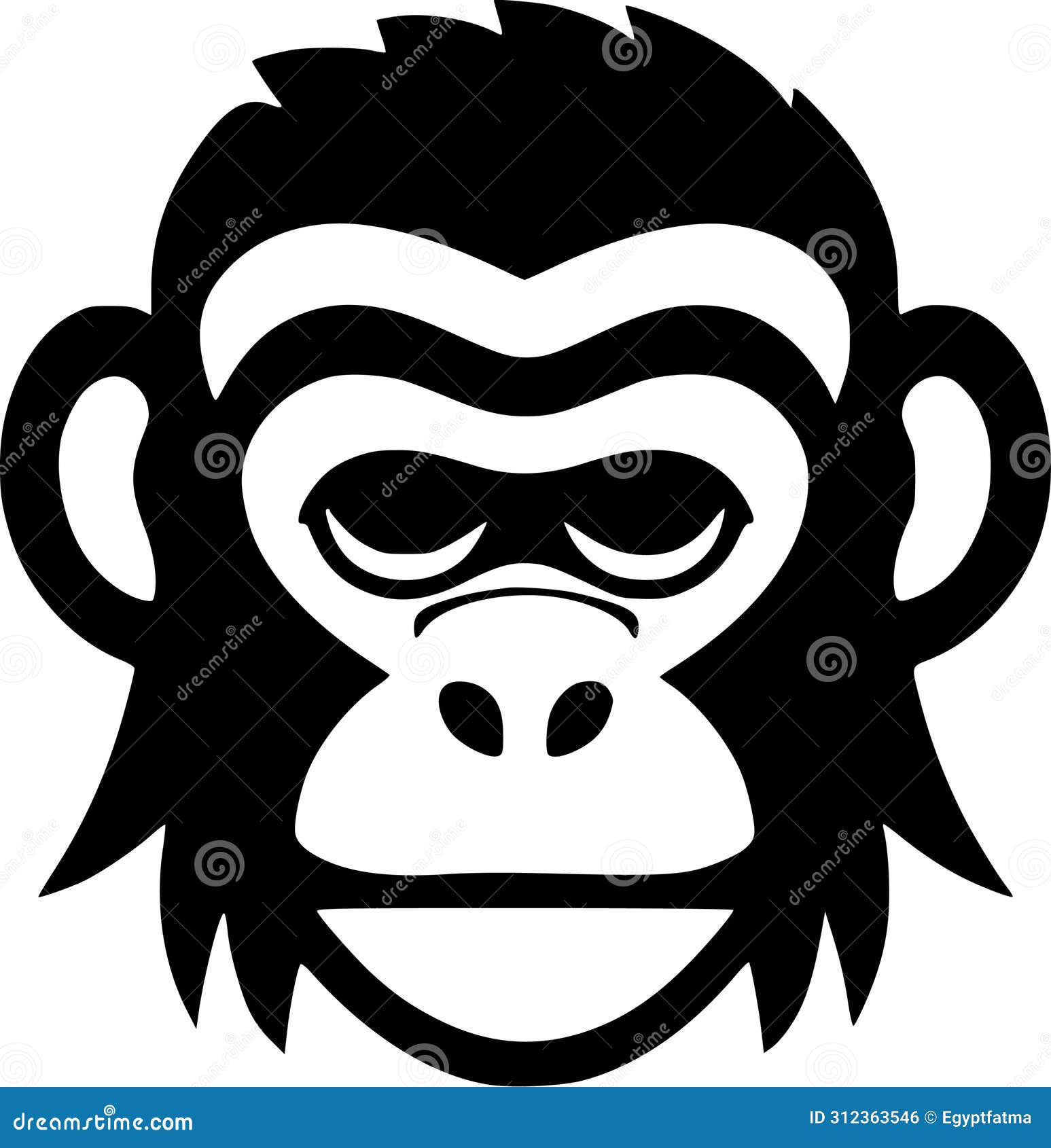 Monkey - Minimalist and Flat Logo - Vector Illustration Stock Vector ...