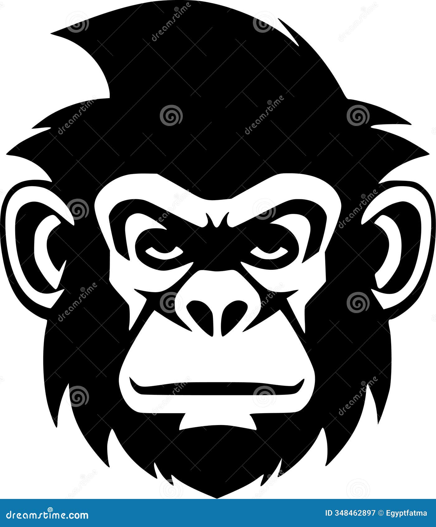 Monkey - Minimalist and Flat Logo - Vector Illustration Stock ...