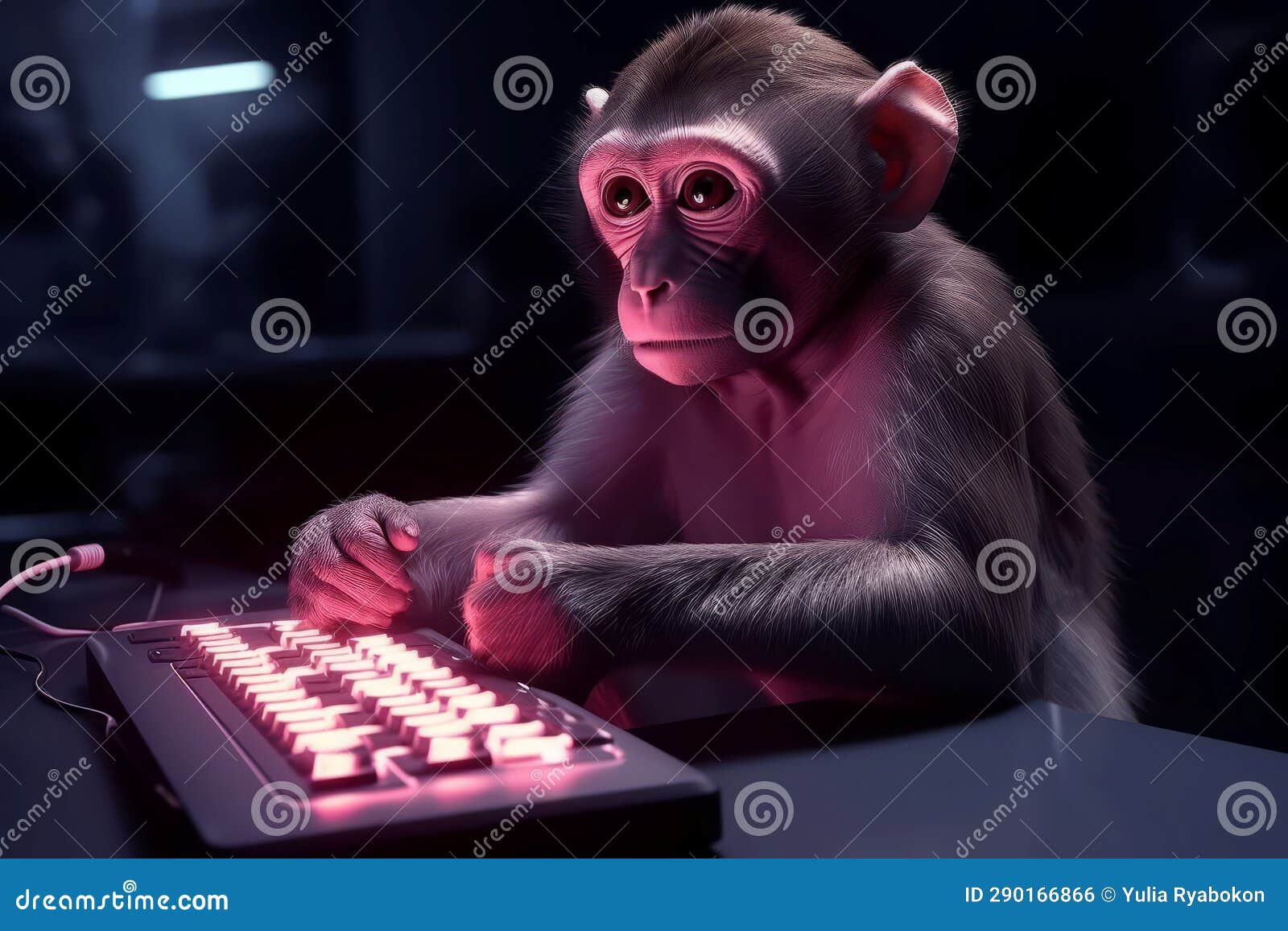 Monkey Mixing Music. Generate Ai Stock Illustration - Illustration of ...