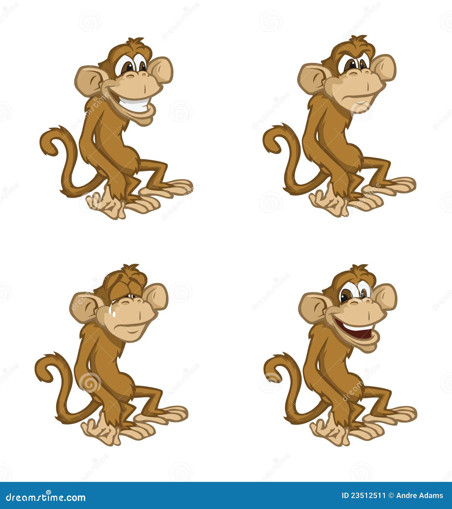 Monkey moods stock vector. Illustration of depressed - 23512511