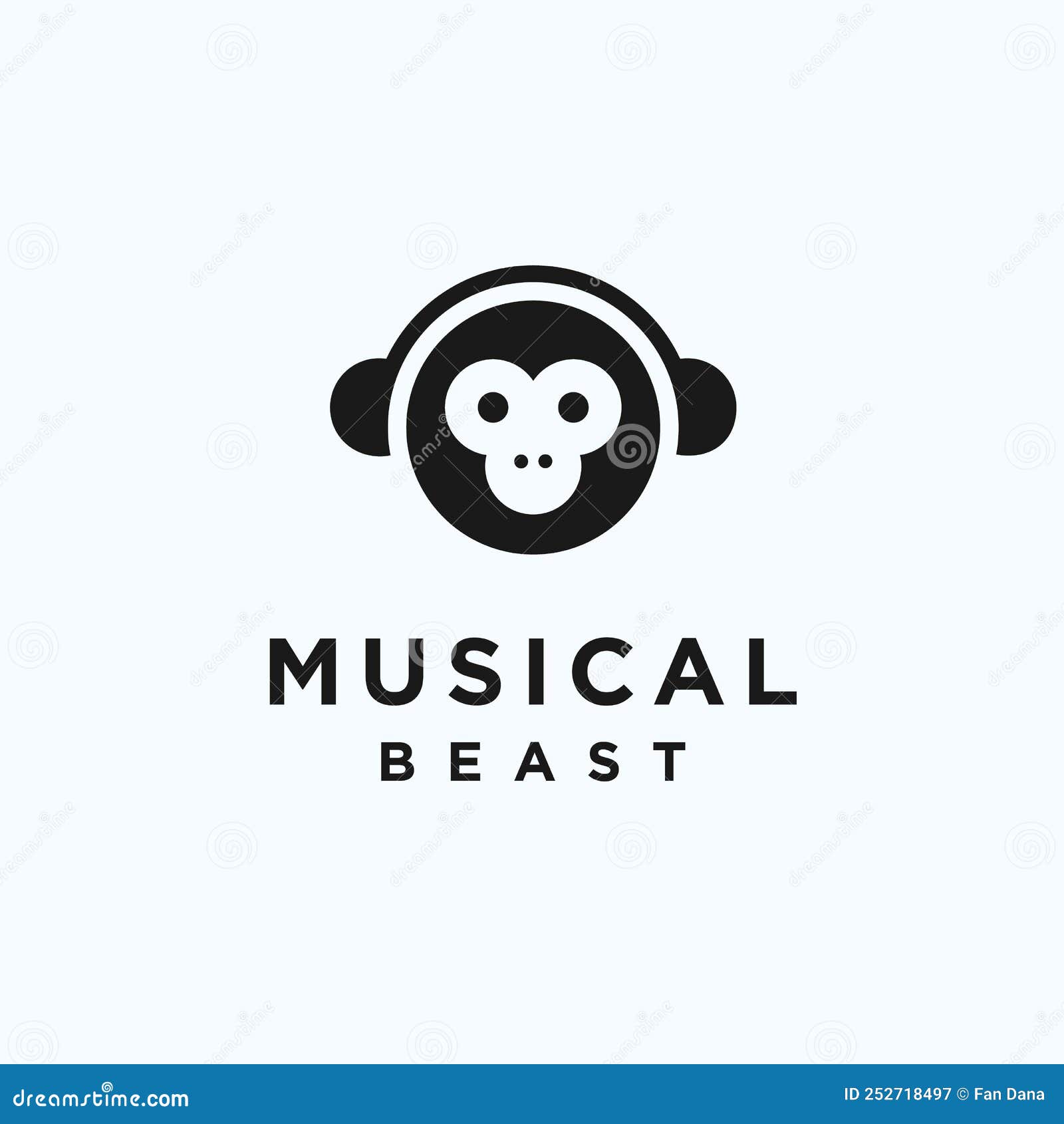 Monkey Music Logo Design Vector Illustration Stock Illustration ...
