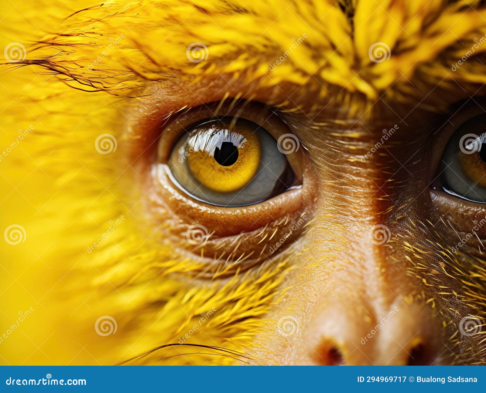 Monkey Yellow Close Up Macaca Fascicularis Made with Generative AI ...