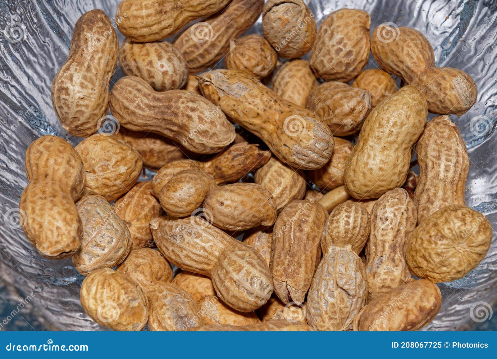 Monkey Nuts in Blue Glass Bowl Stock Image - Image of serving, nuts ...