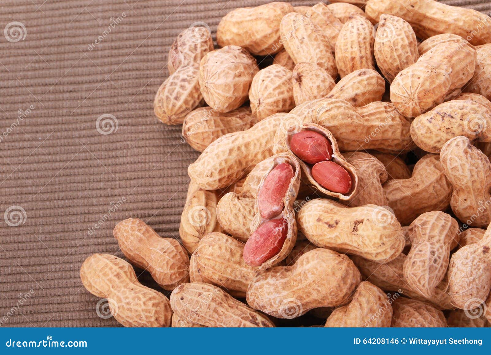 Monkey Nuts, Peanuts or Groundnuts in Shells, Isolated on a White ...