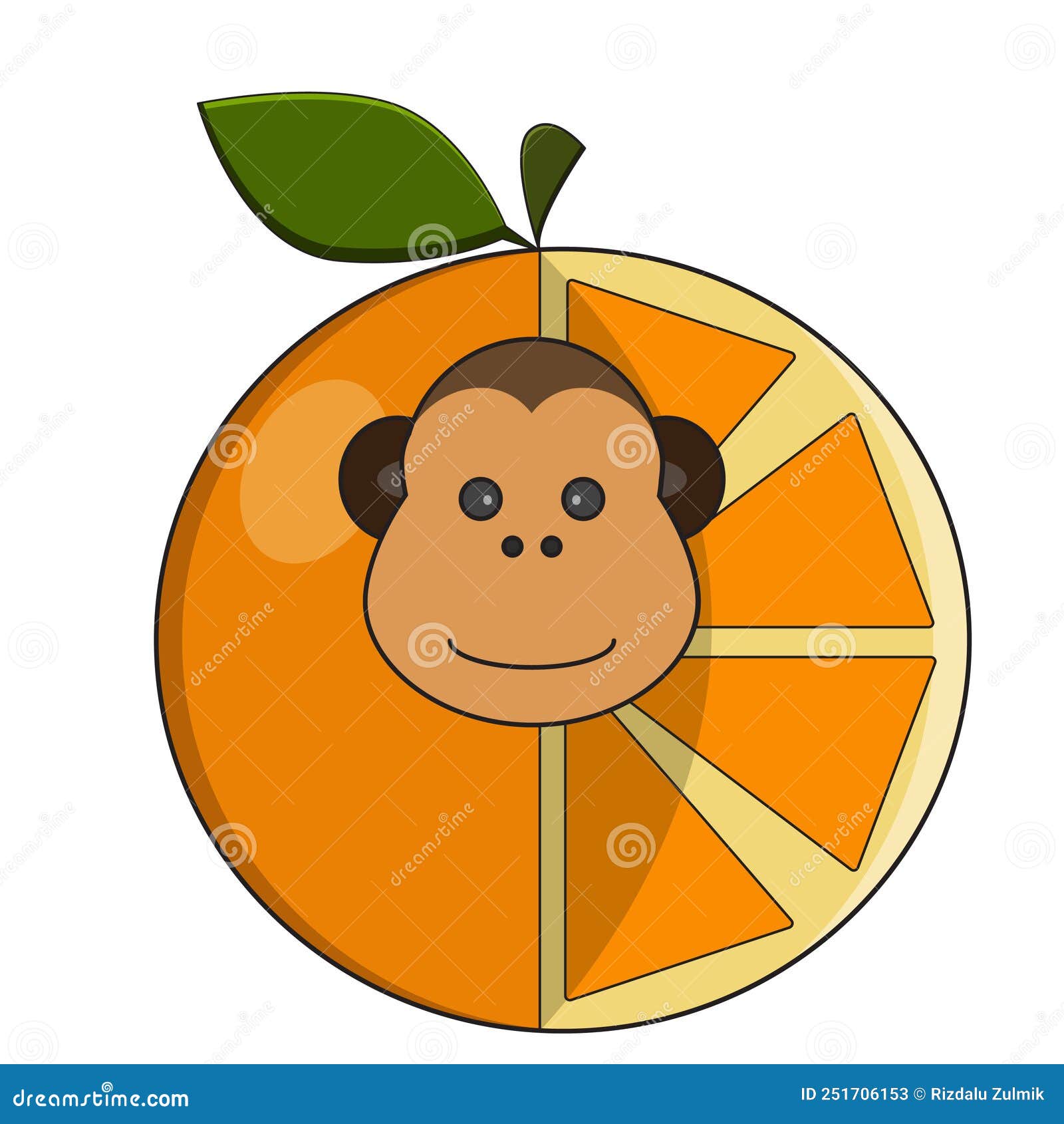 Monkey and Orange Vector Graphic Illustrator Stock Vector ...