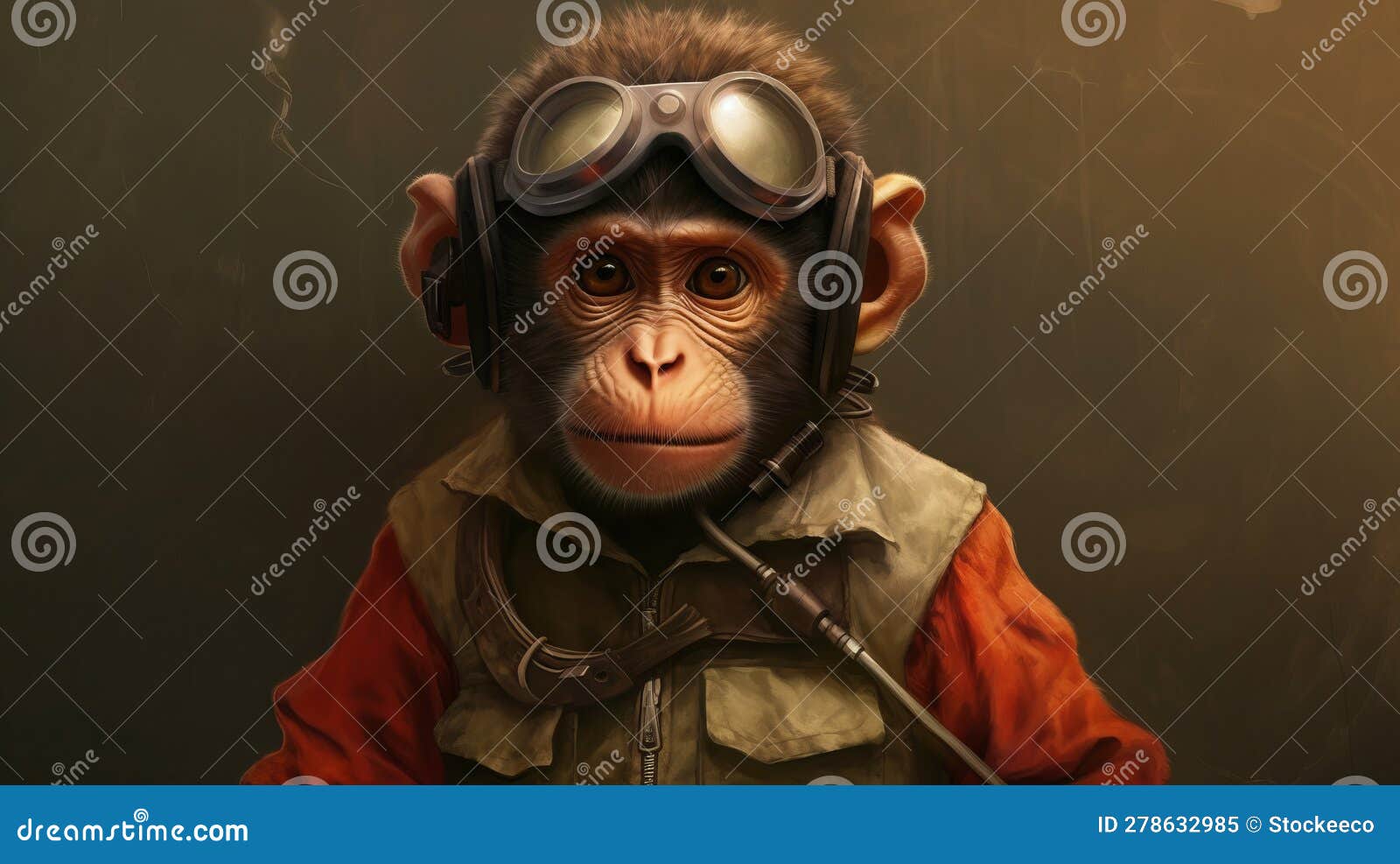 Monkey in Overalls: Ready for Work Stock Illustration - Illustration of ...