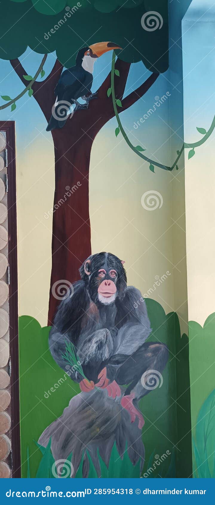 Monkey Painting Arts Wallpaper Nature Stock Photo - Image of painting ...