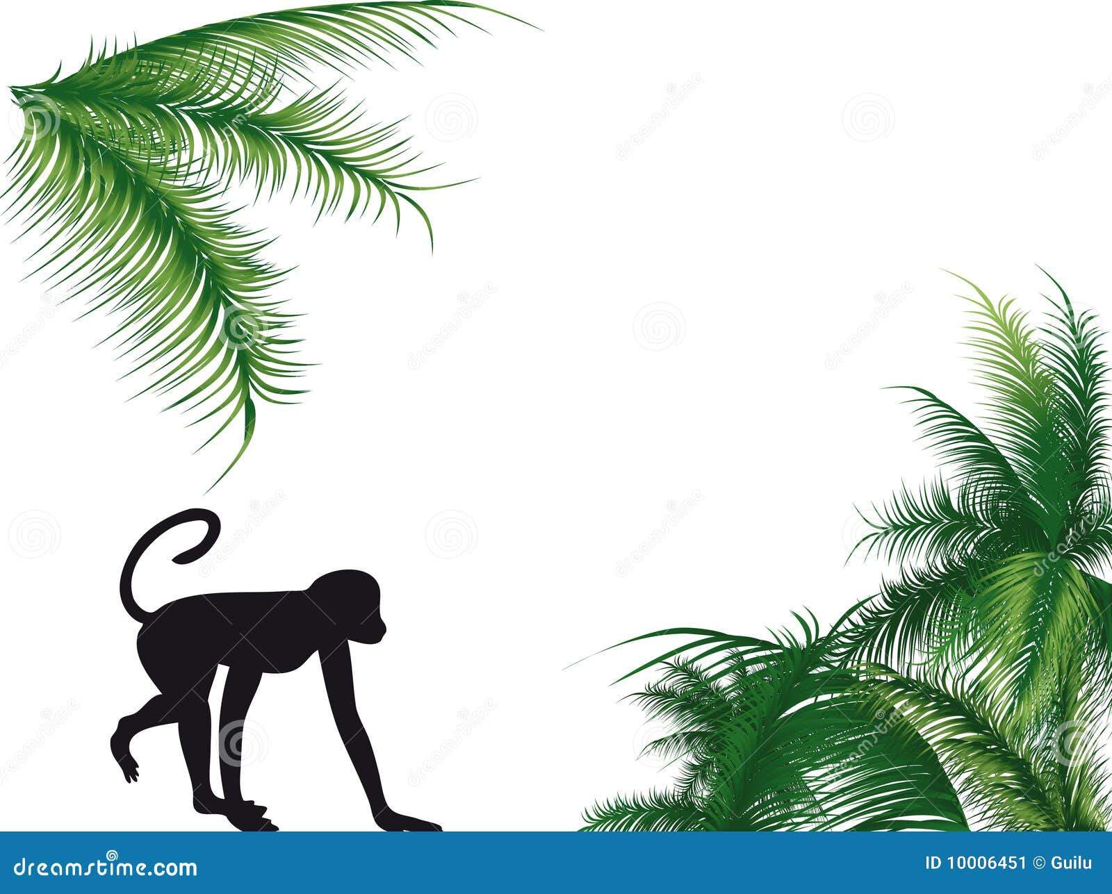 Monkey and palm stock vector. Illustration of jungle - 10006451
