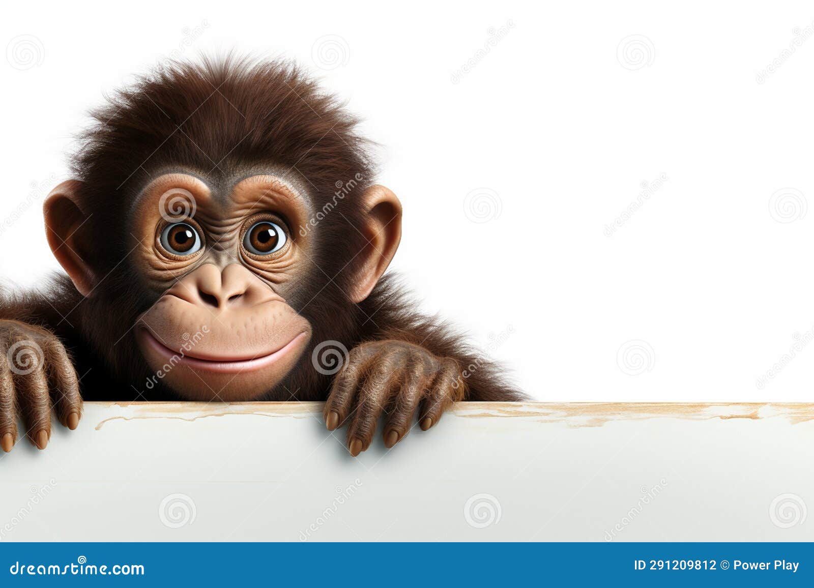 Peeking Monkey - Surprised Chimp Isolated On White Vector Illustration ...
