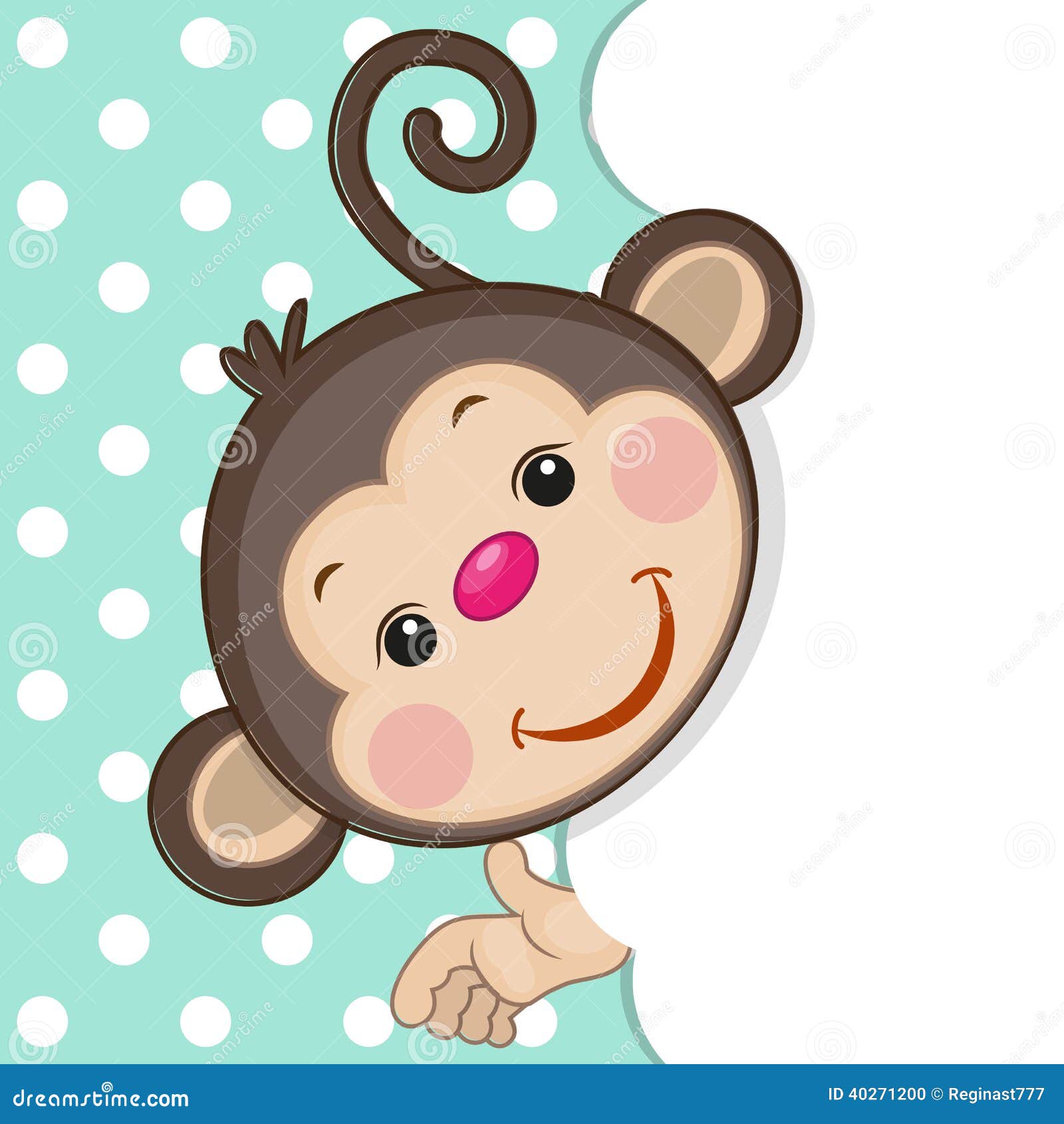 Monkey peeking out stock vector. Illustration of rattle - 40271200