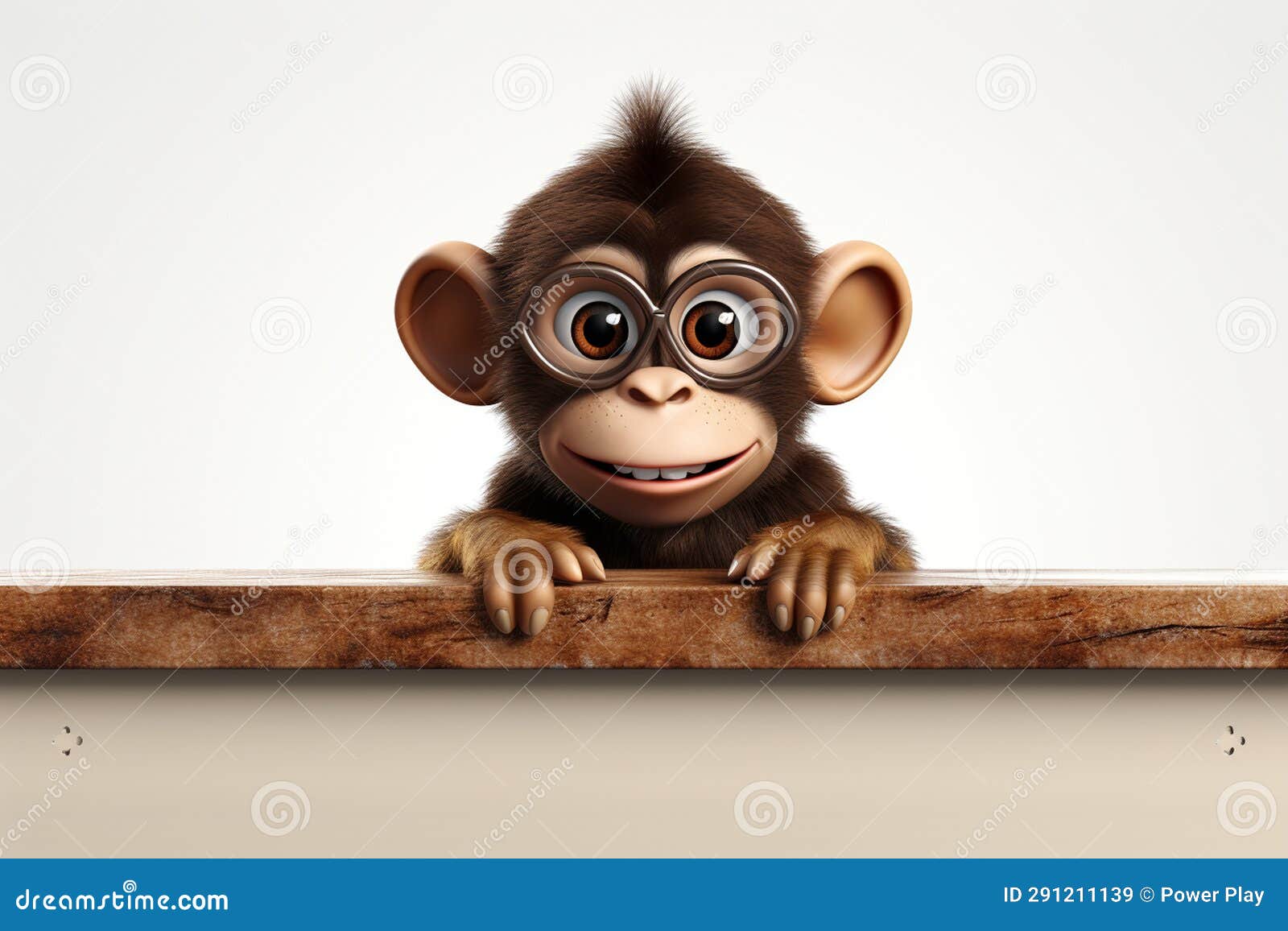 Peeking Monkey - Surprised Chimp Isolated On White Vector Illustration ...