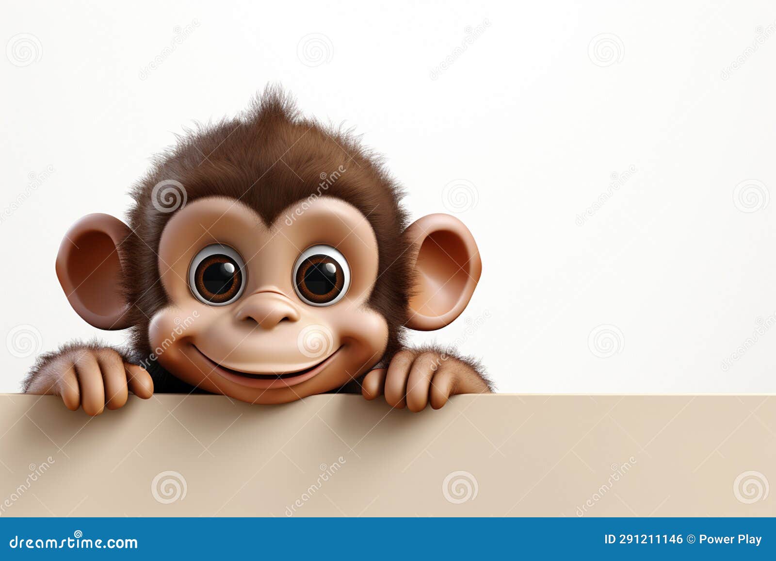 Peeking Monkey - Surprised Chimp Isolated On White Vector Illustration ...
