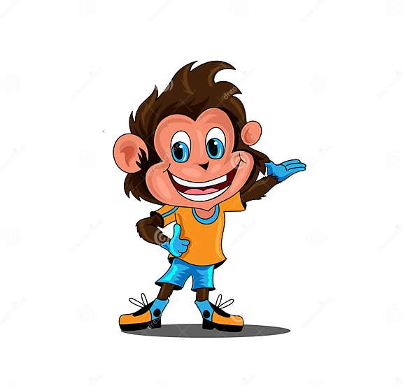 Monkey Pointing Right Vector Stock Vector - Illustration of vector ...
