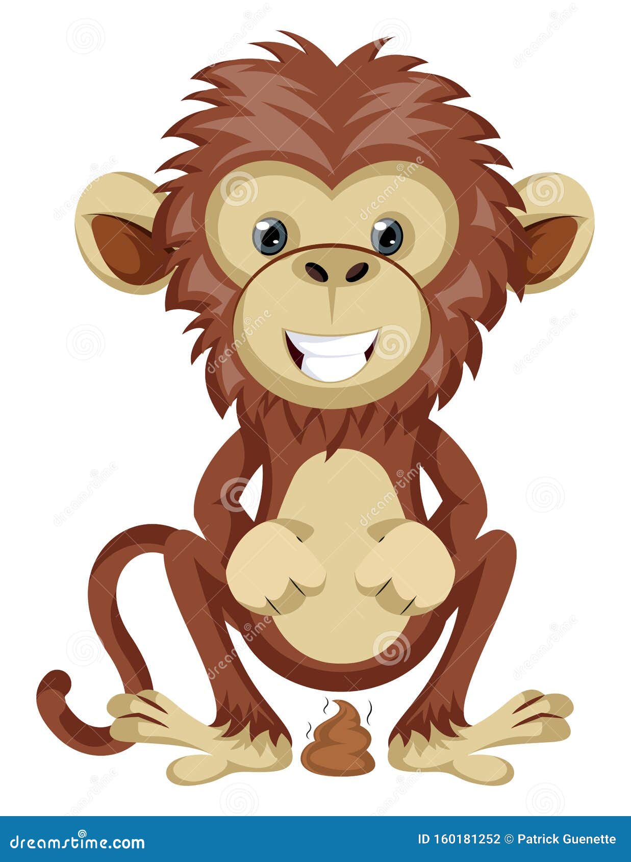 Monkey Pooping, Illustration, Vector Stock Vector - Illustration of ...