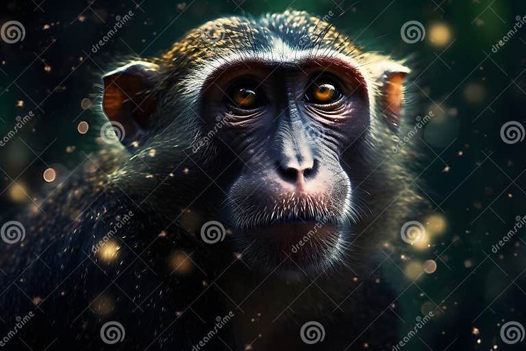 Monkey Portrait. Neural Network AI Generated Stock Illustration ...