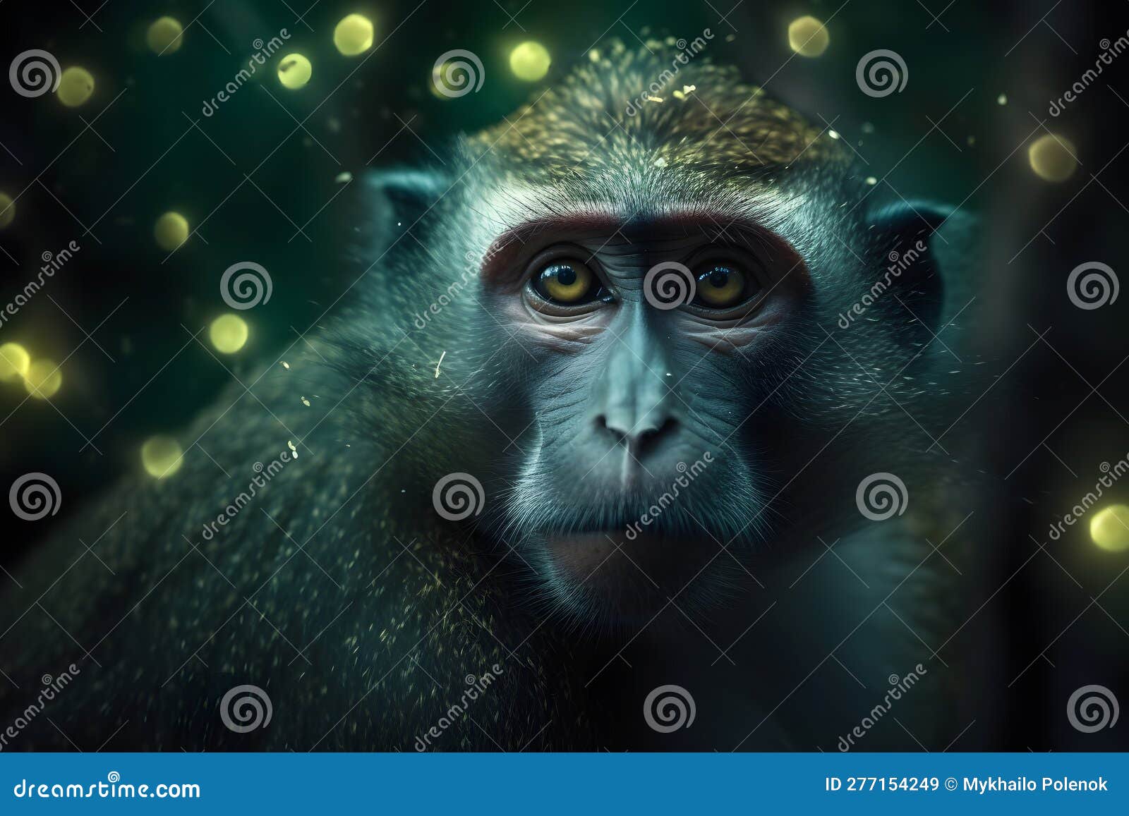 Monkey Portrait. Neural Network AI Generated Stock Image - Image of ...