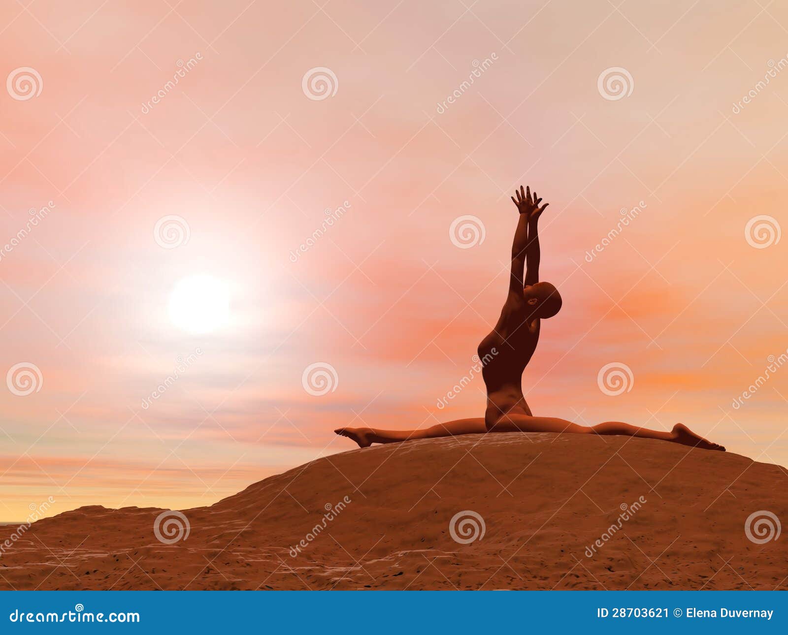 Monkey Pose Sequence Yoga Asanas Set With Bricks Vector Illustration ...