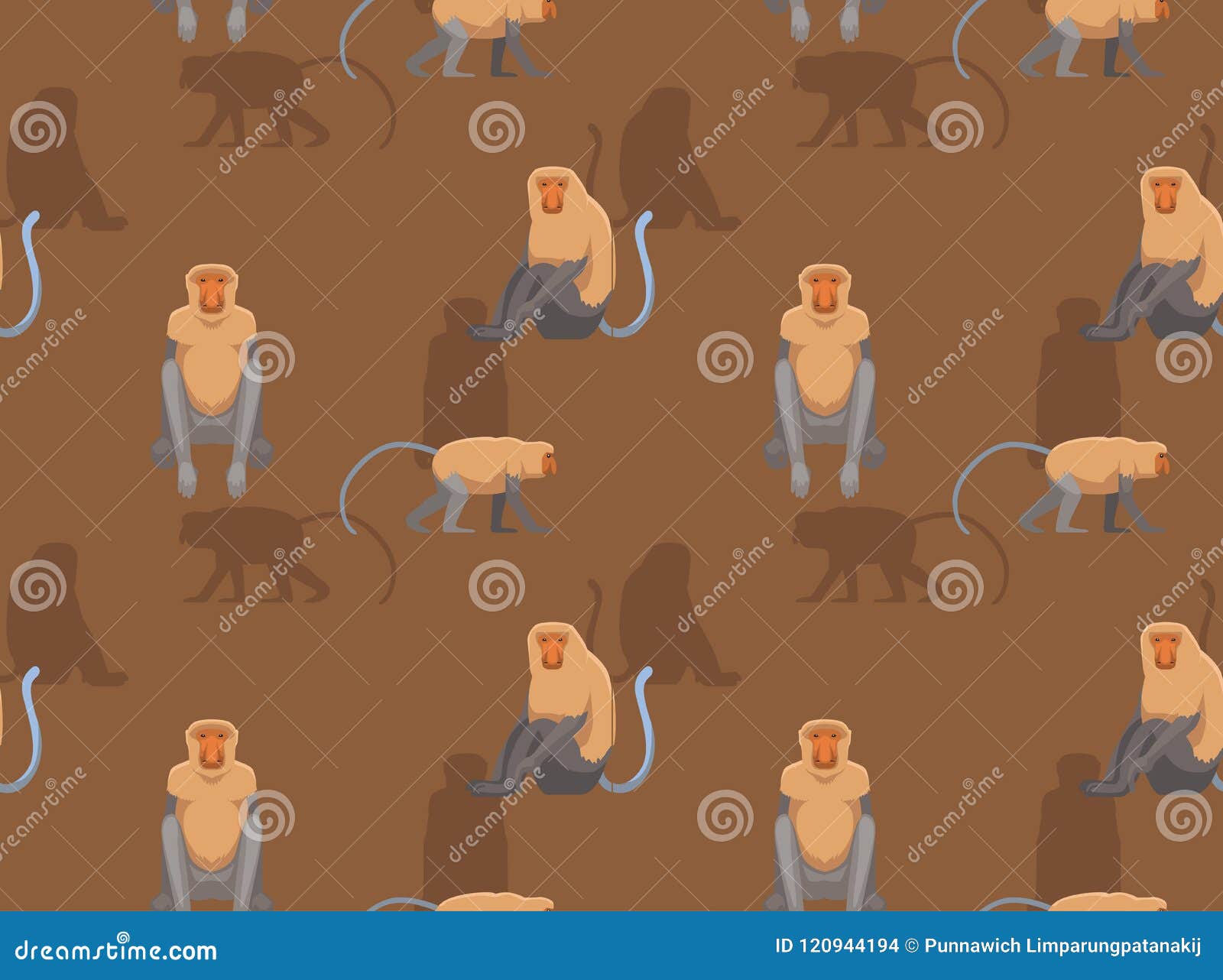 Monkey Proboscis Cartoon Vector Illustration | CartoonDealer.com #101355274