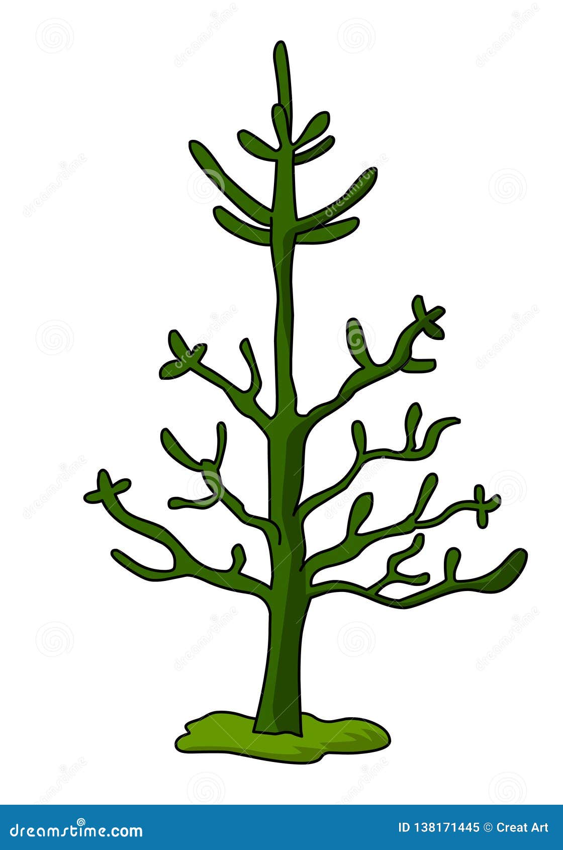 Monkey Puzzle Tree Or Araucaria Araucana. Vector Illustration ...