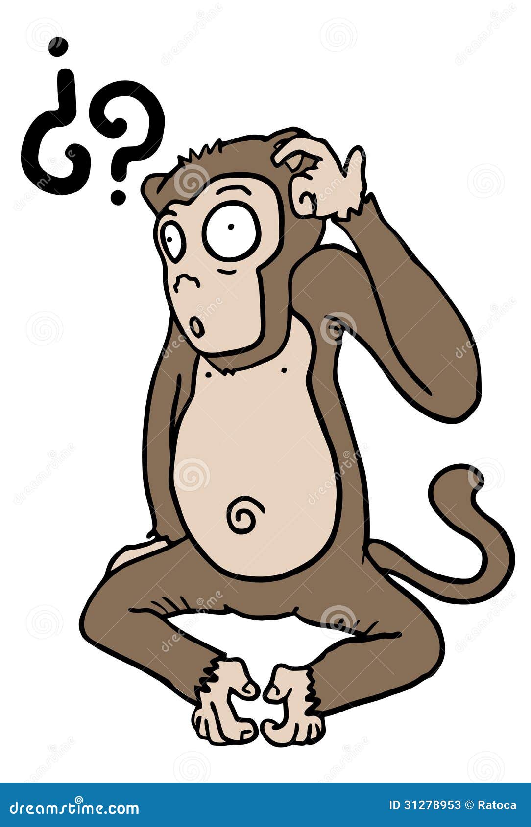 Monkey And A Question Mark Sign. Generative AI Royalty-Free Stock ...