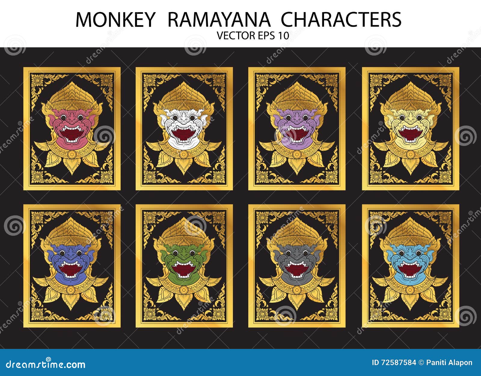 Ramayana Monkey, Hanuman, Thai Art Drawing Royalty-Free Stock Image | CartoonDealer.com #31517518