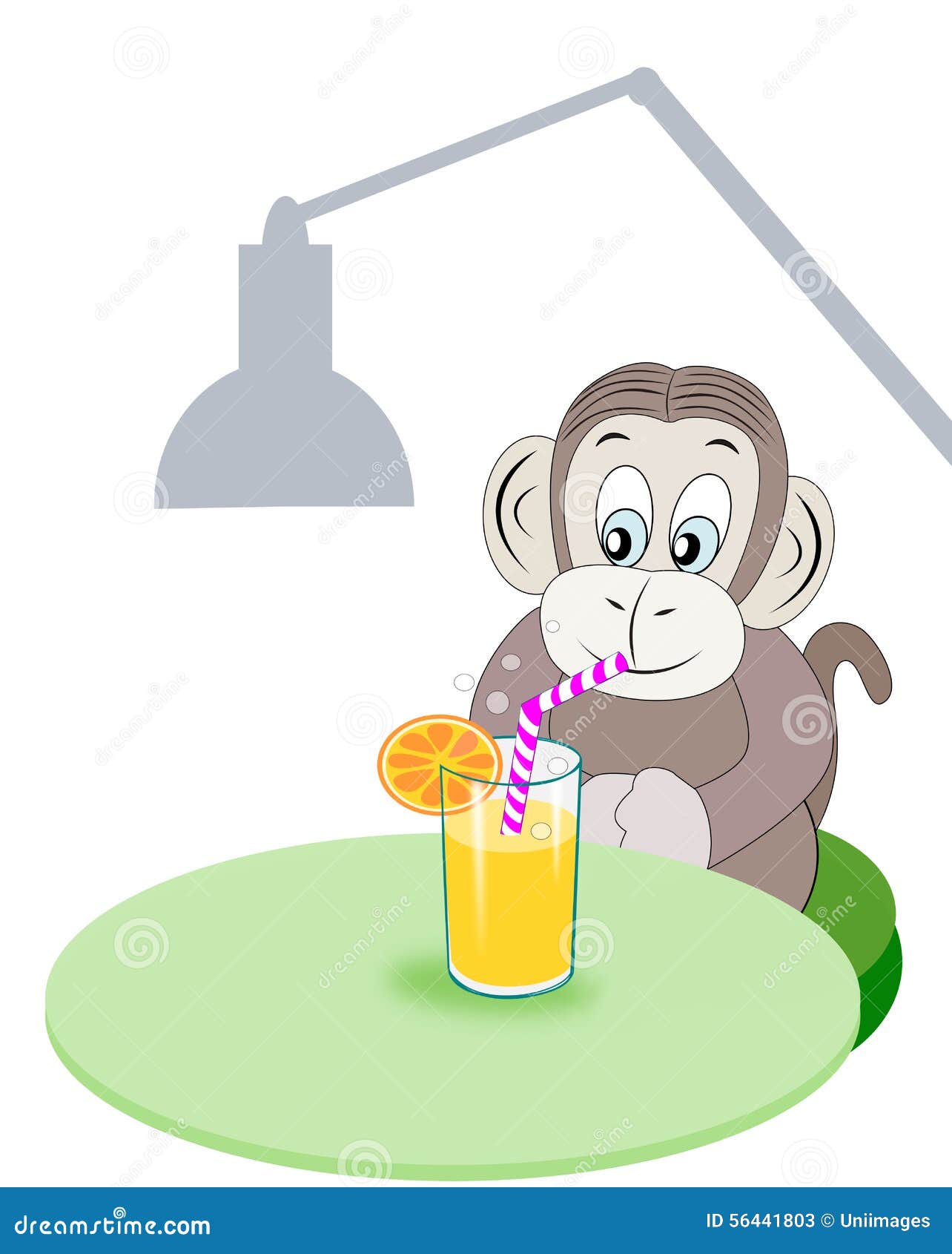 Monkey with Refreshment stock illustration. Illustration of fruit ...