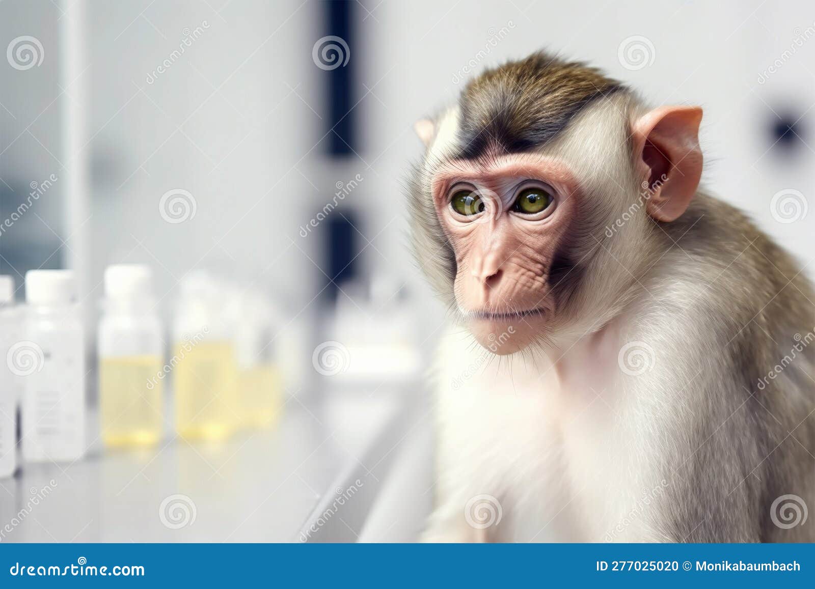 Monkey in Research Laboratory. Generative AI Stock Illustration ...