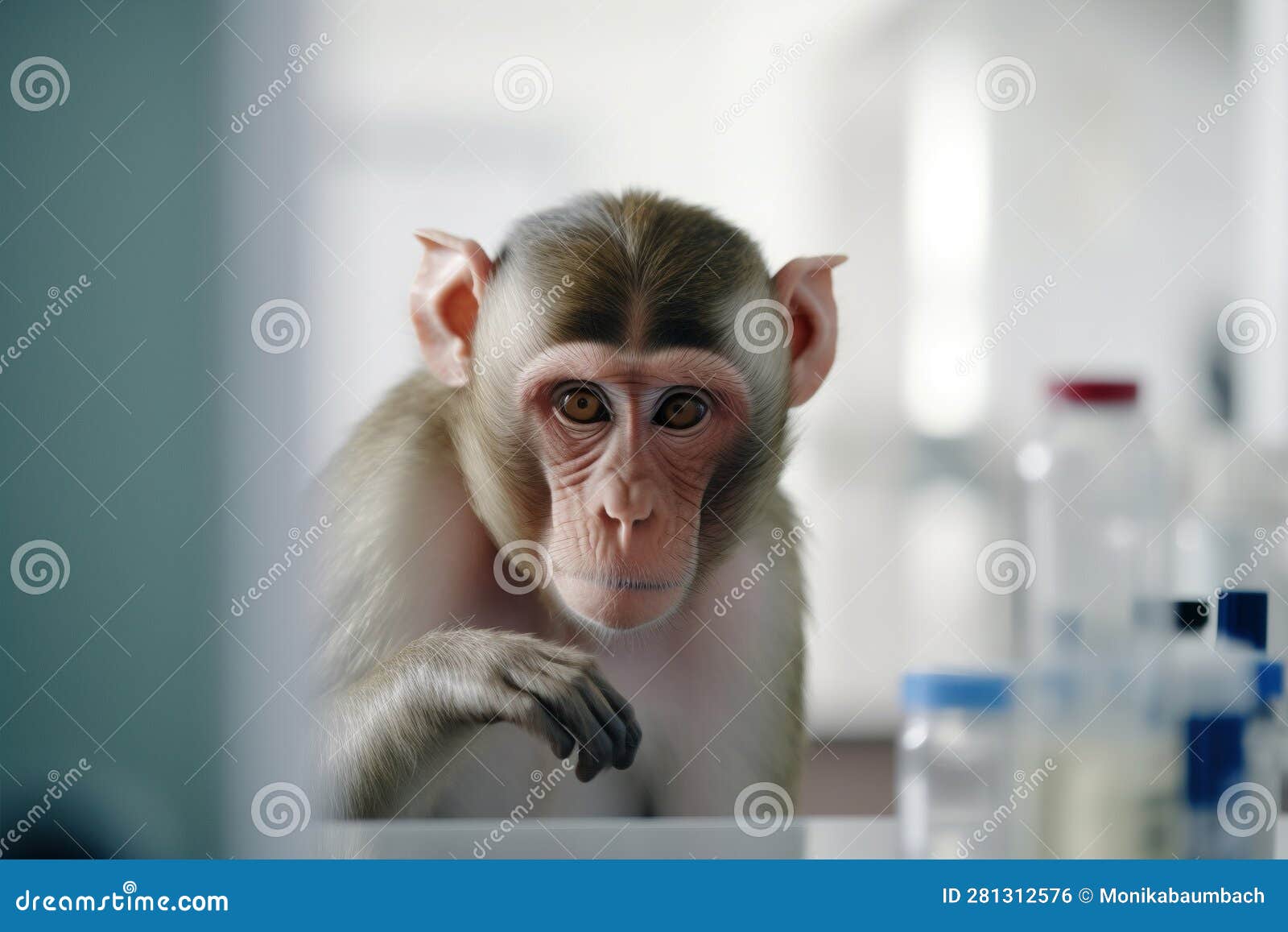 Monkey in Research Laboratory. Stock Illustration - Illustration of ...