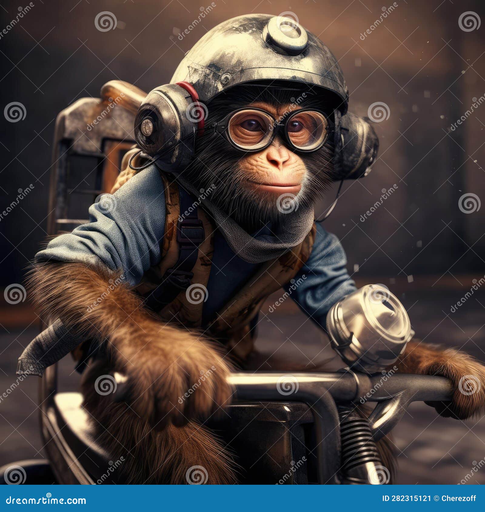 Monkey riding a motorcycle stock illustration. Illustration of biker ...