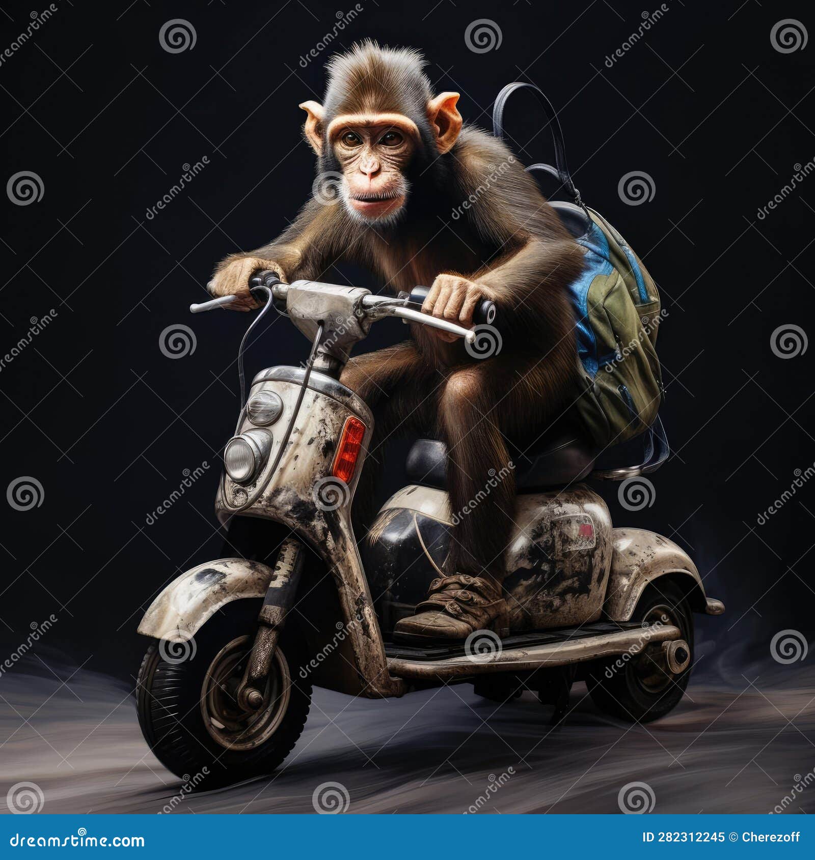 Monkey riding a motorcycle stock illustration. Illustration of pattern ...