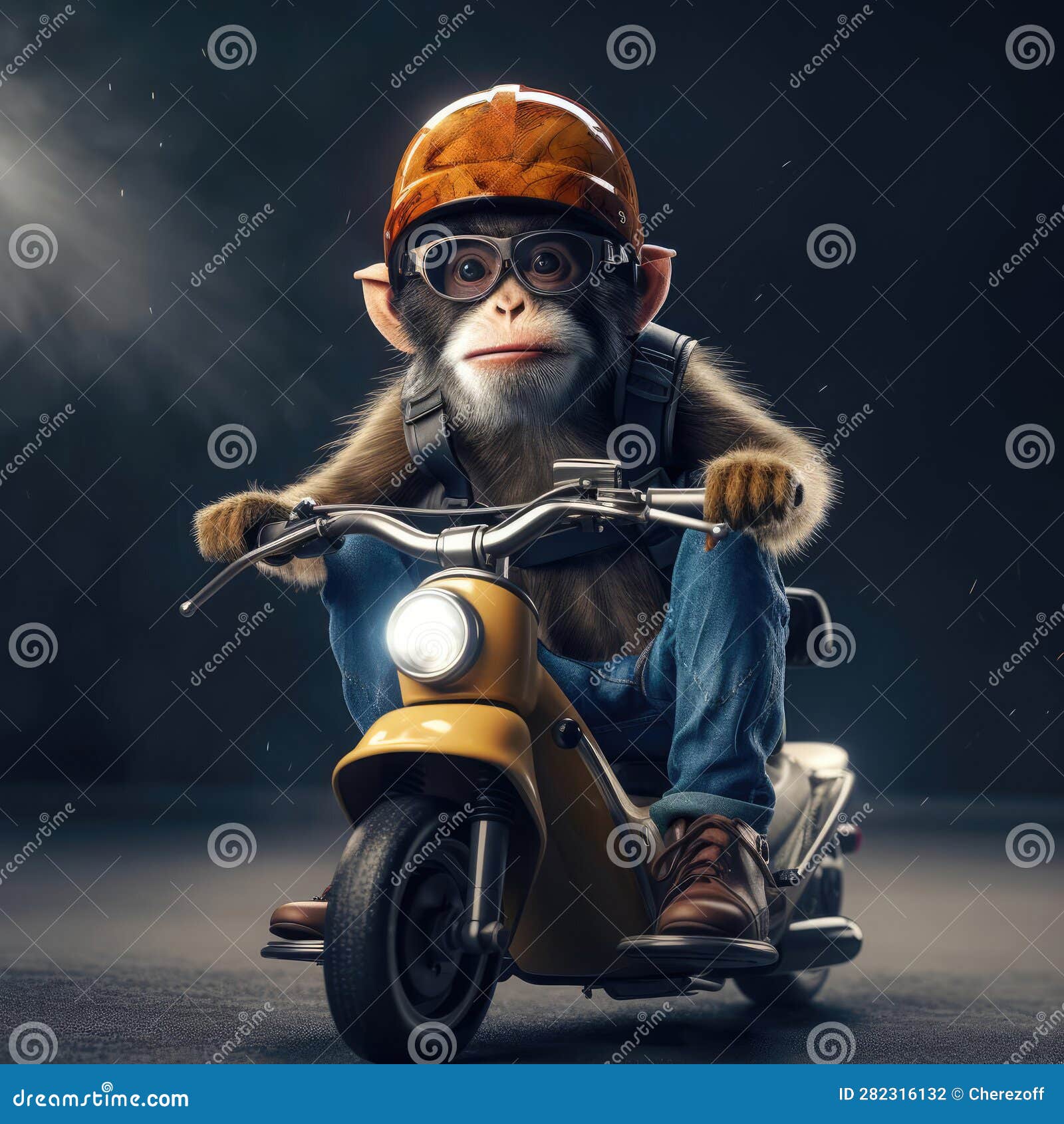 Monkey riding a motorcycle stock illustration. Illustration of coloring ...