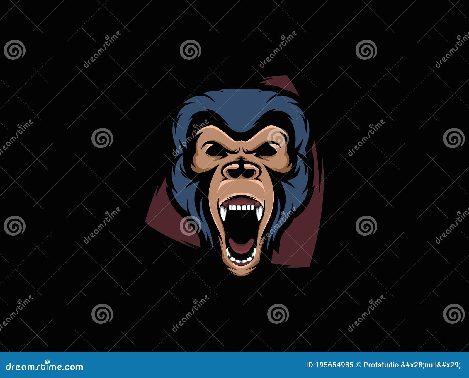 Monkey Roar Mascot Logo Design Inspiration Stock Illustration ...