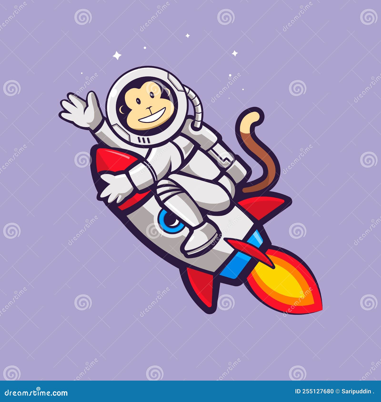 Monkey on rocket stock vector. Illustration of graphic - 255127680
