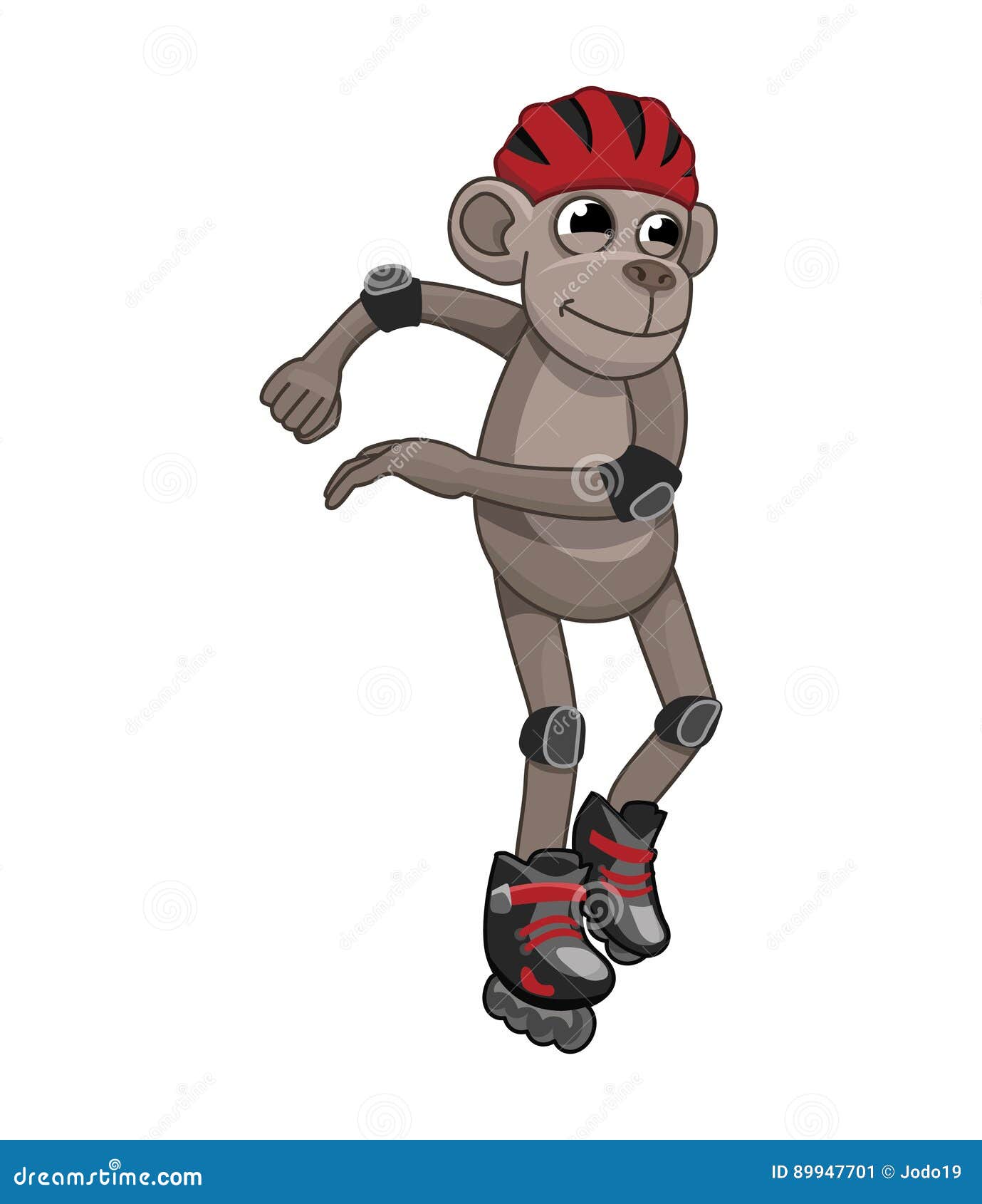 Monkey rolls on rollers stock vector. Illustration of hobby - 89947701
