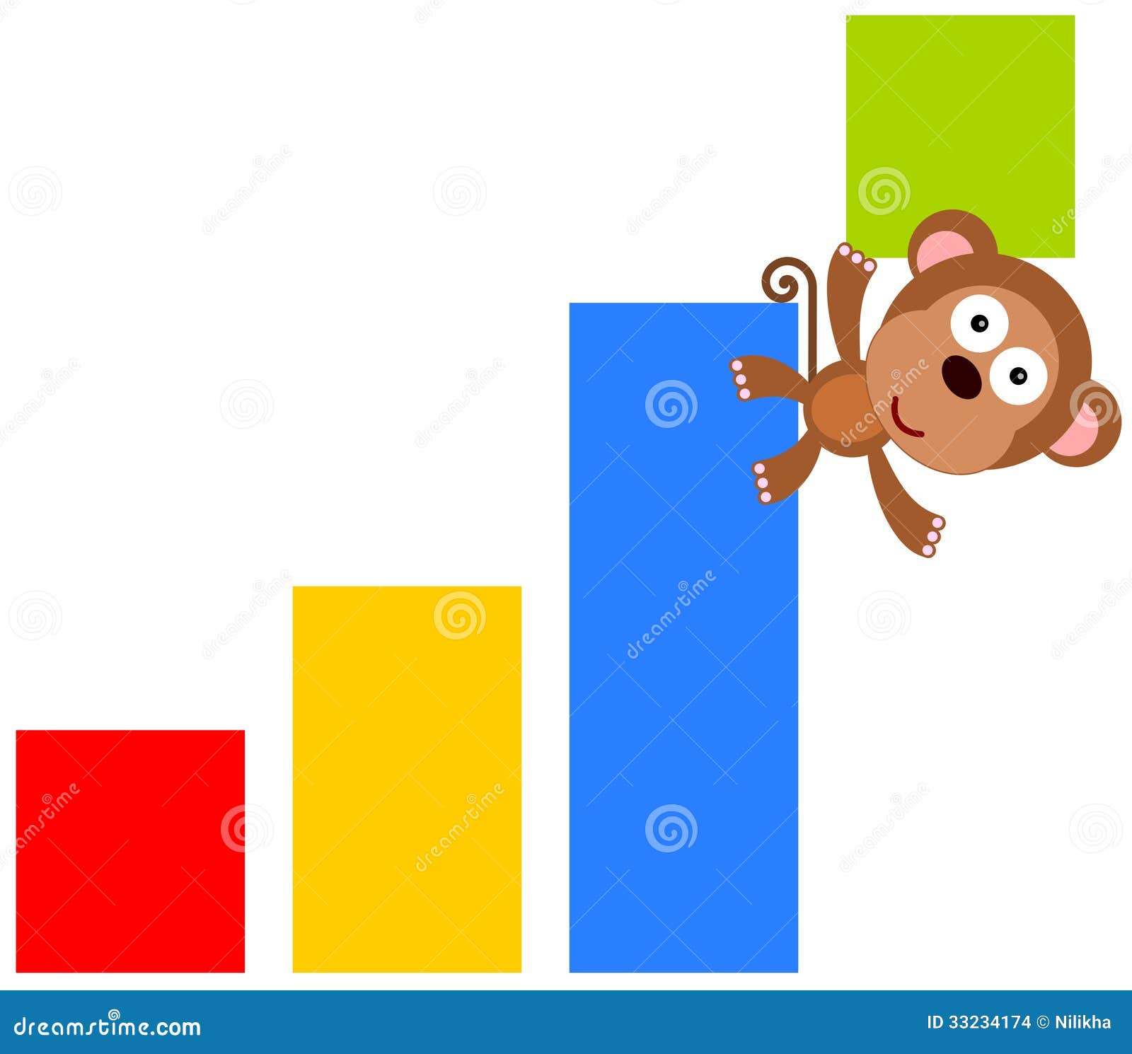 Monkey s success stock illustration. Illustration of progress - 33234174