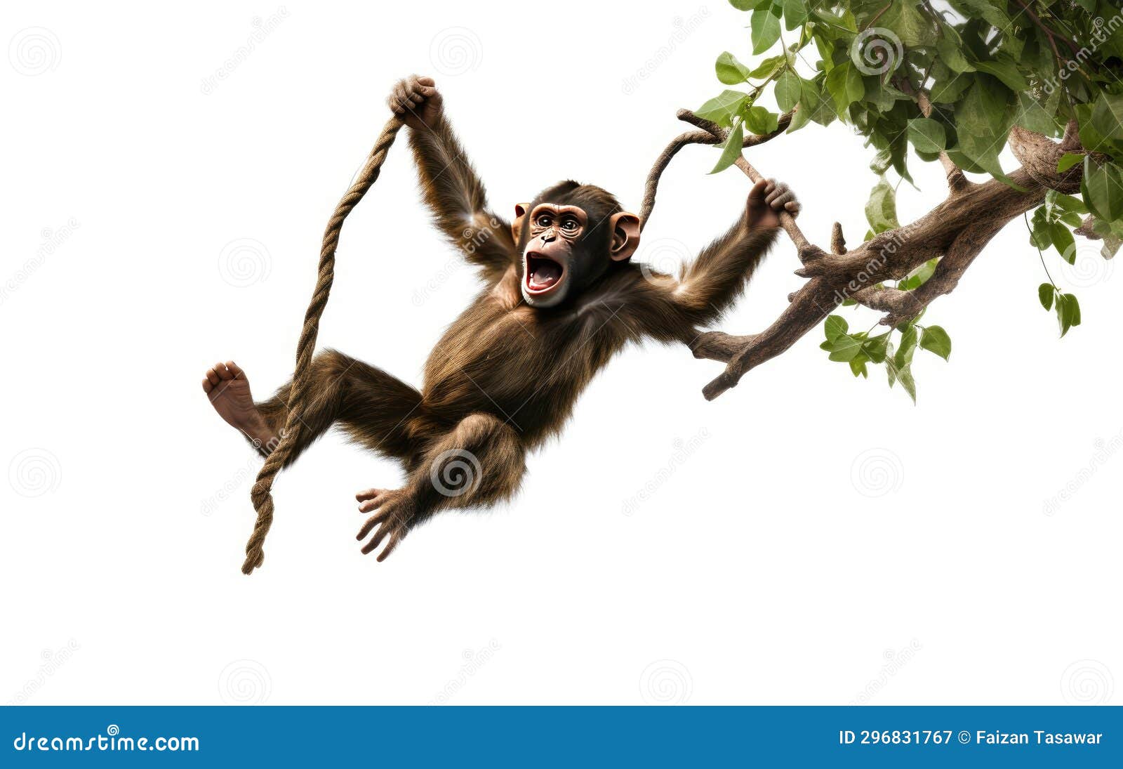 Monkey S Tree To Tree Swing -Generative Ai Stock Illustration ...
