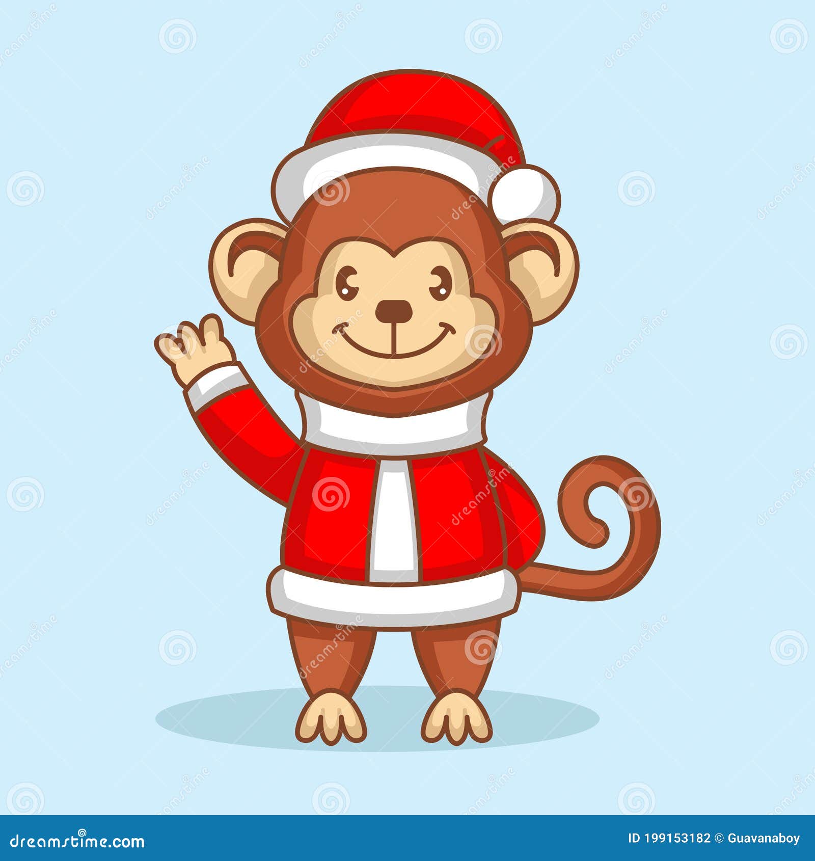 Monkey Santa stock illustration. Illustration of monkey - 199153182