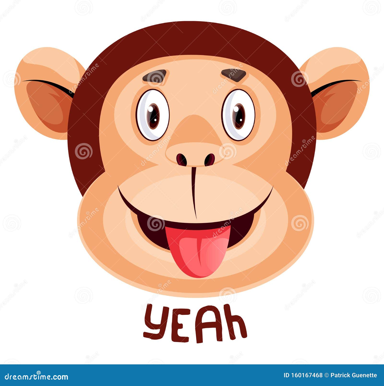 Monkey is Saying Yeah, Illustration, Vector Stock Vector - Illustration ...