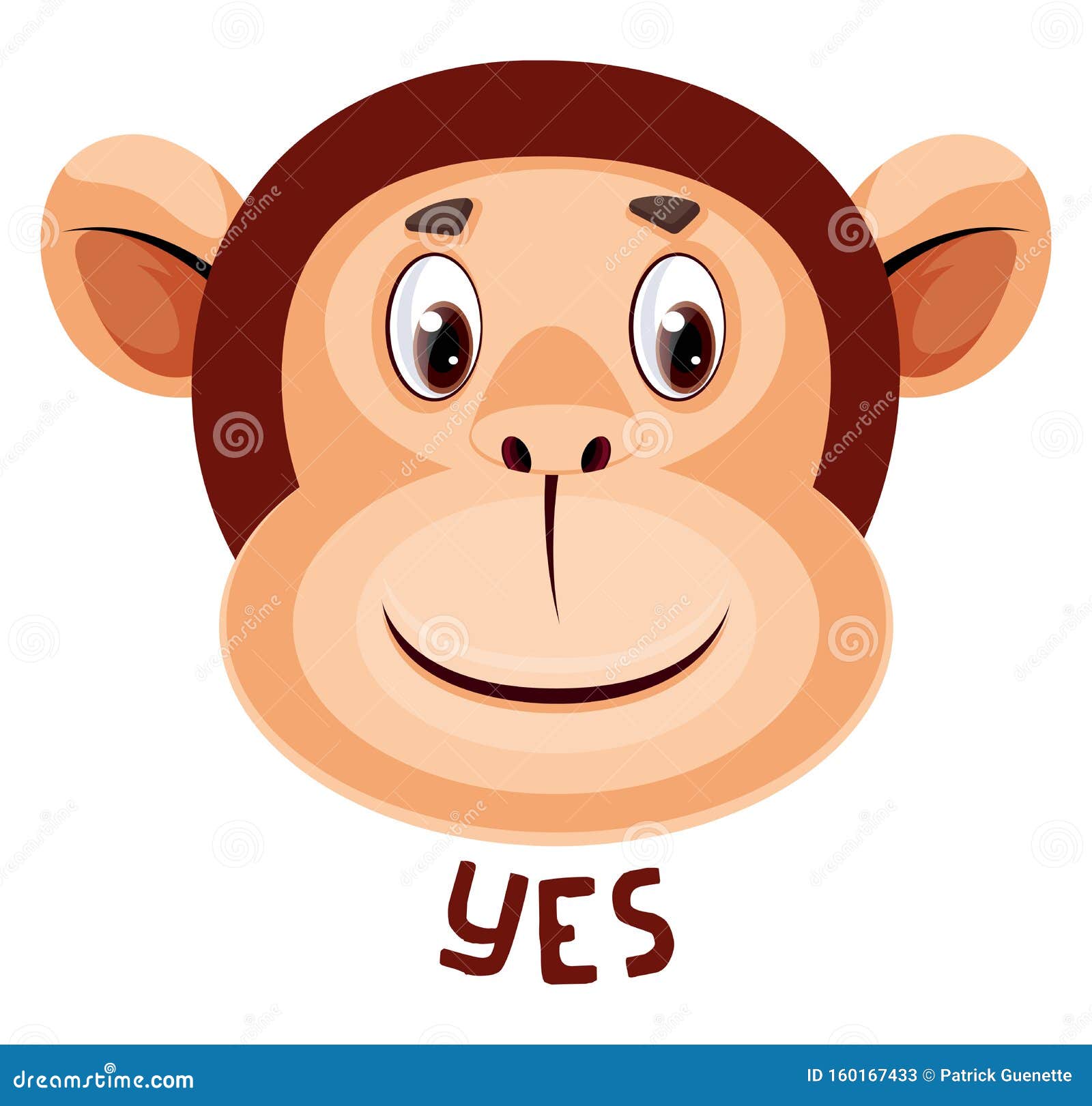 Monkey is Saying Yes, Illustration, Vector Stock Vector - Illustration ...