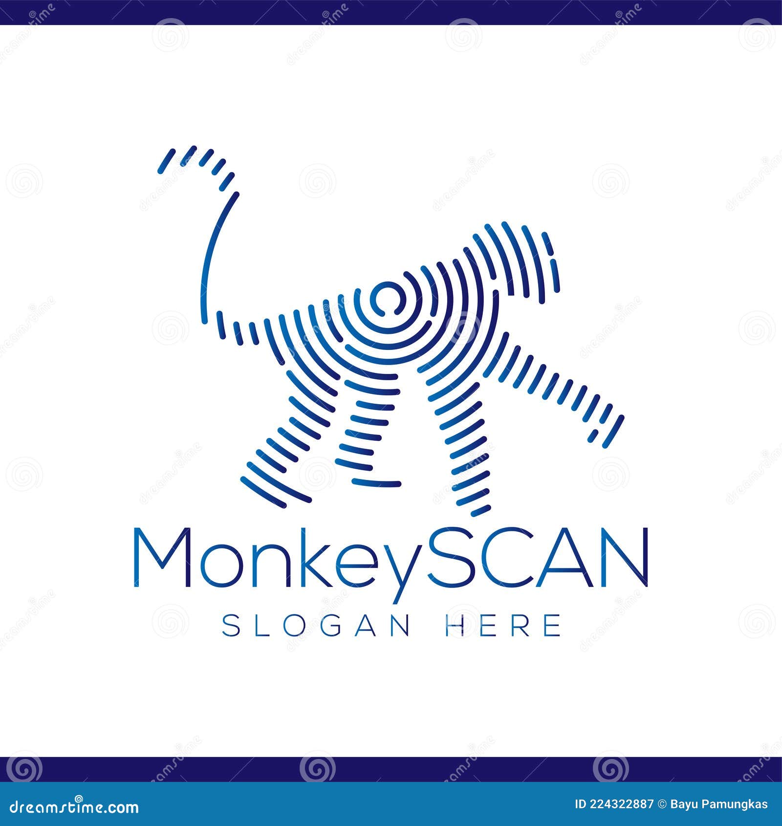Monkey Scan Technology Logo Vector Element. Animal Technology Logo ...
