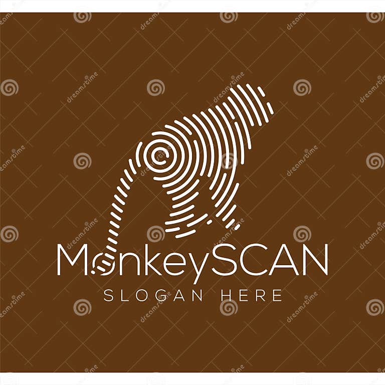 Monkey Scan Technology Logo Vector Element. Animal Technology Logo ...