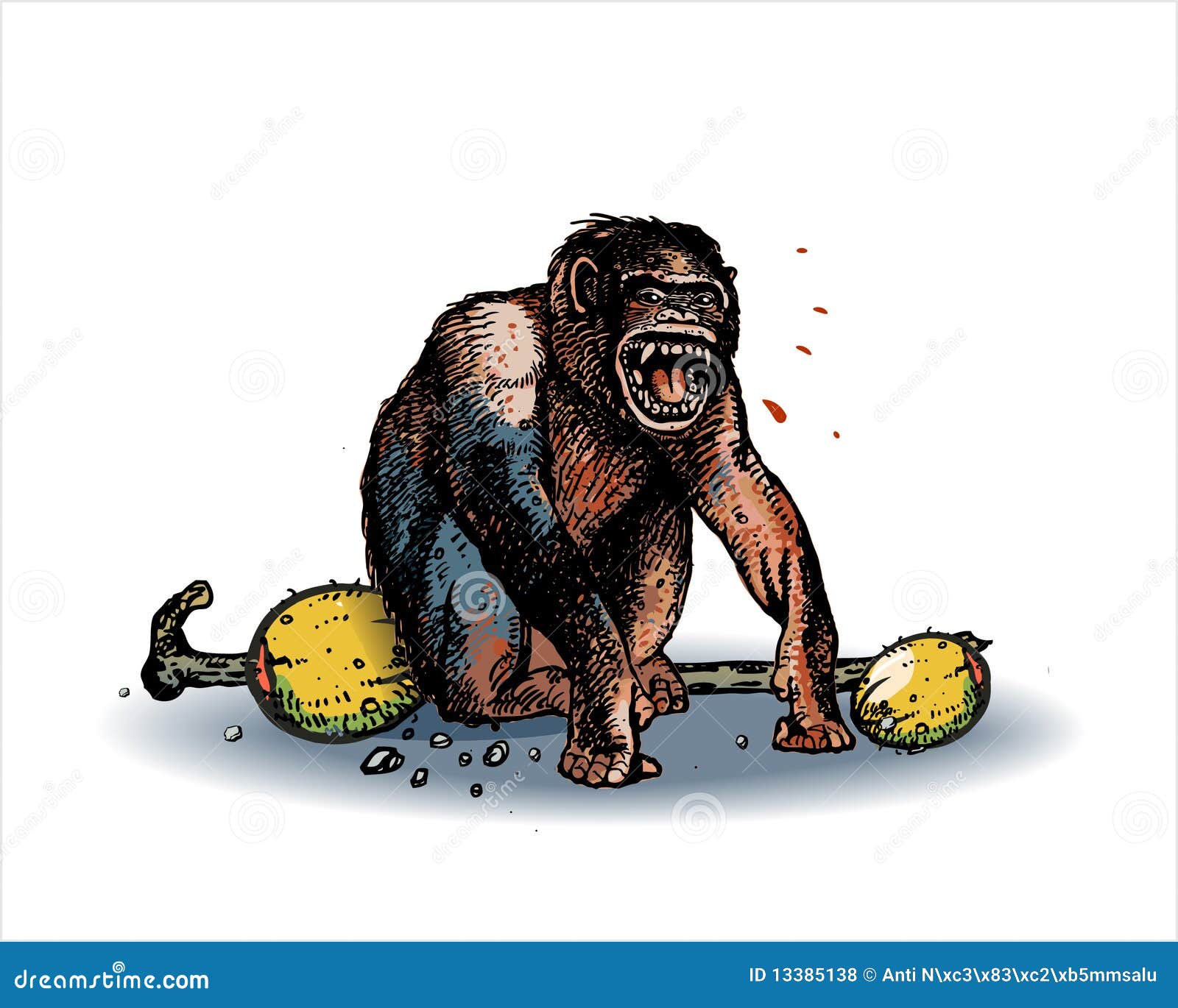Monkey screaming stock vector. Illustration of shirt - 13385138