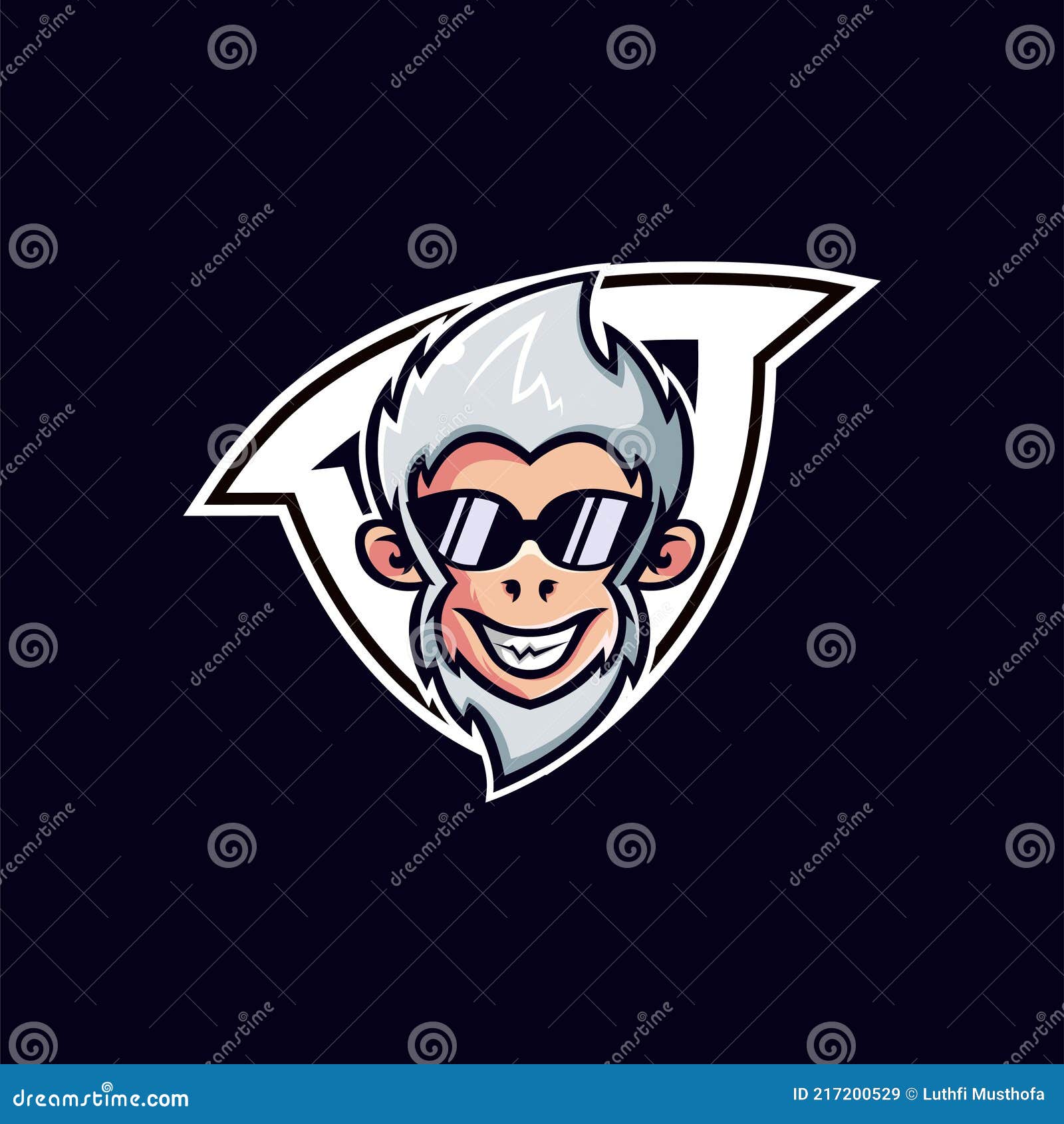 Monkey Shield Face Logo Design Stock Vector - Illustration of goggles ...