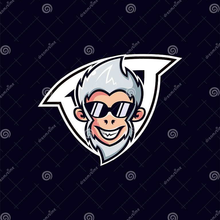 Monkey Shield Face Logo Design Stock Vector - Illustration of goggles ...