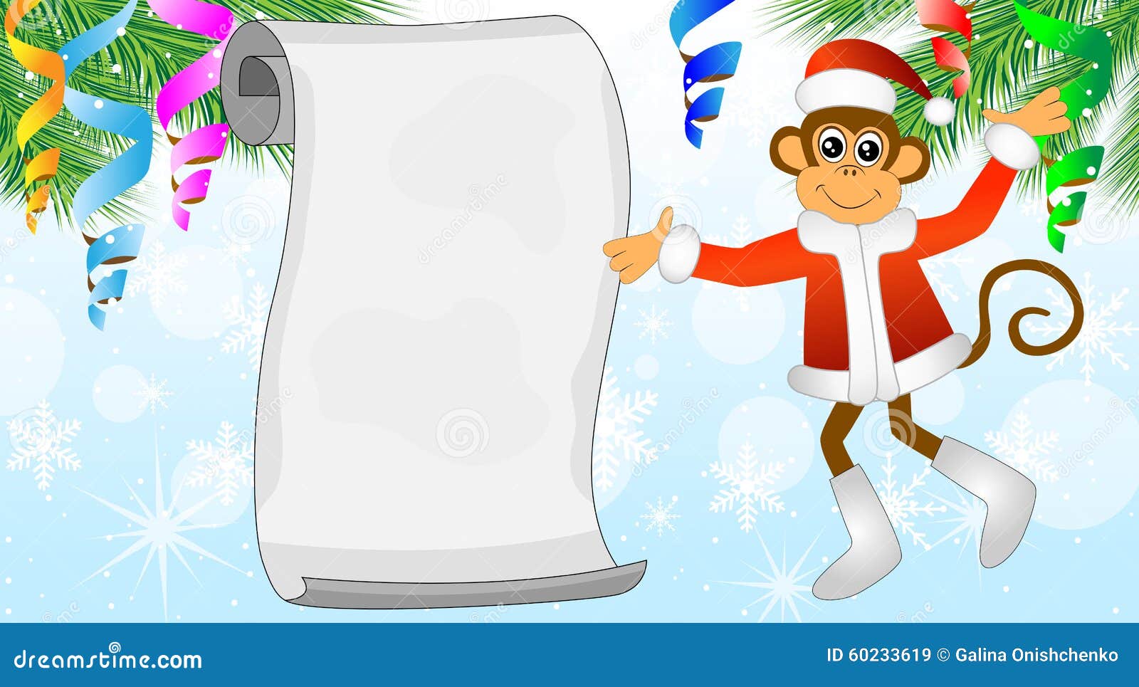 Monkey Shows on a Sheet of Paper Stock Vector - Illustration of symbol ...