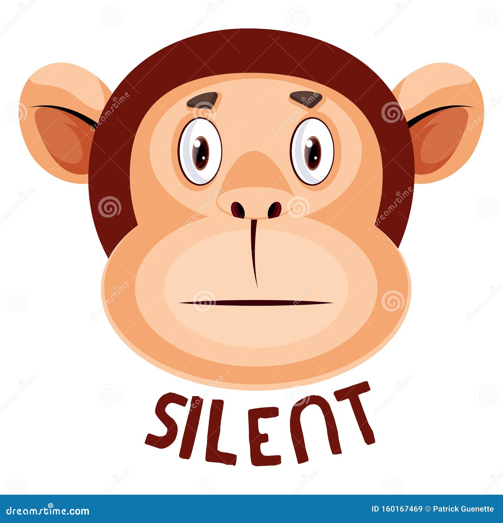 Monkey is Silent, Illustration, Vector Stock Vector - Illustration of ...